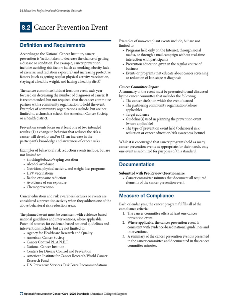 Cancer Prevention Event Guidelines | PDF | Preventive Healthcare | Cancer