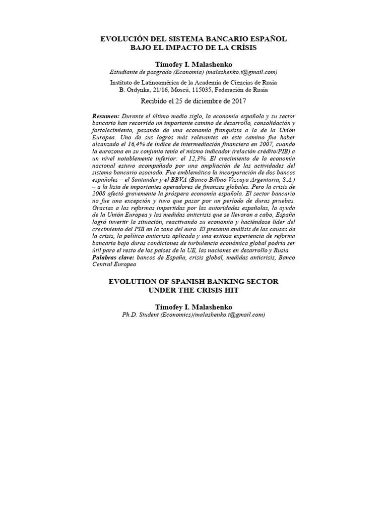 Malashenko | PDF | Bancos | España