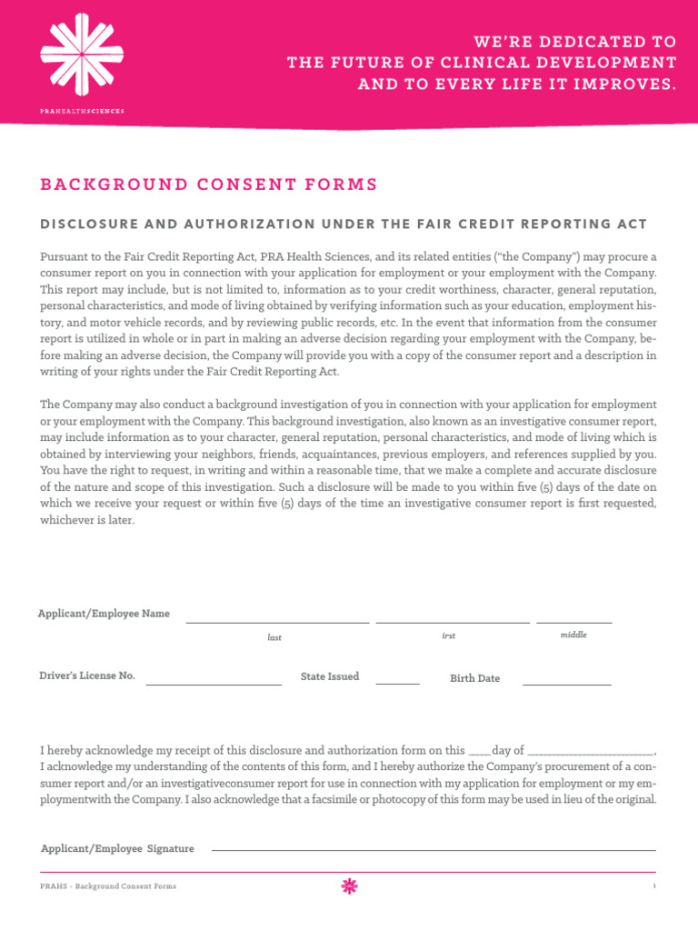 Background Consent Forms for Employment | PDF | Background Check | Business