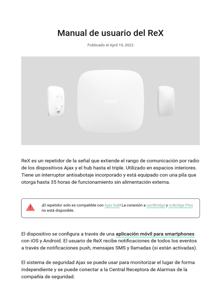 Manual de usuario del repetidor ReX | PDF | Radio | Cambiar