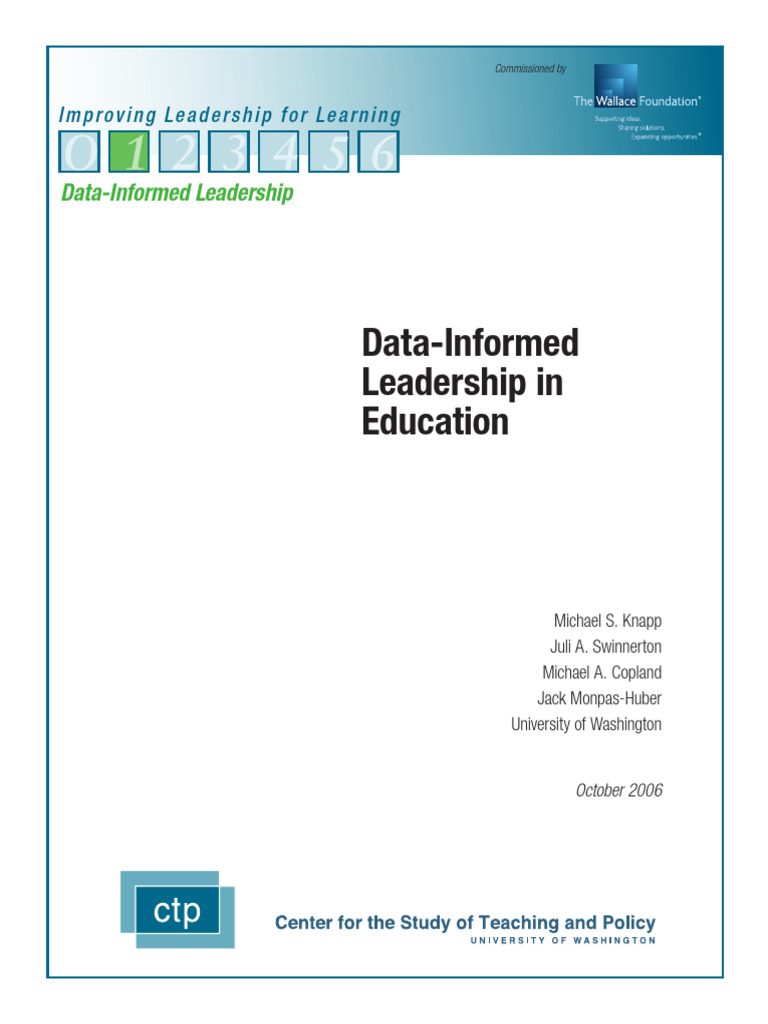1 Data Informed Leadership | PDF | Leadership | Learning