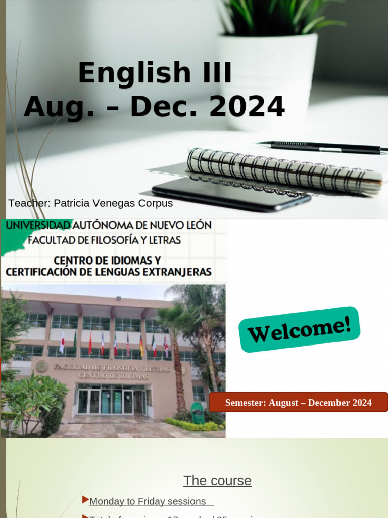 1st. Day English 3 - Fall 2024 | PDF