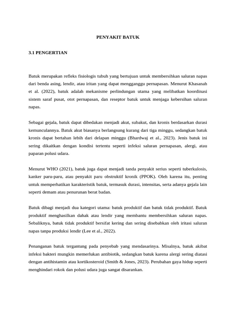 Penyakit Batuk | PDF