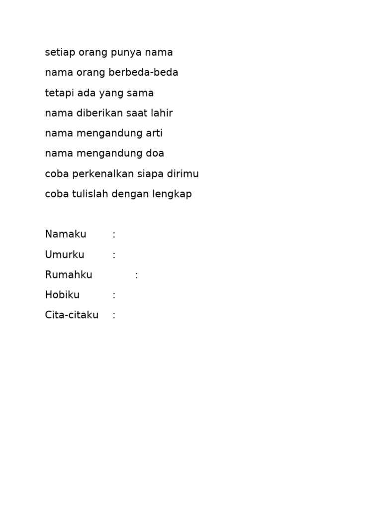 Setiap Orang Punya Nama | PDF