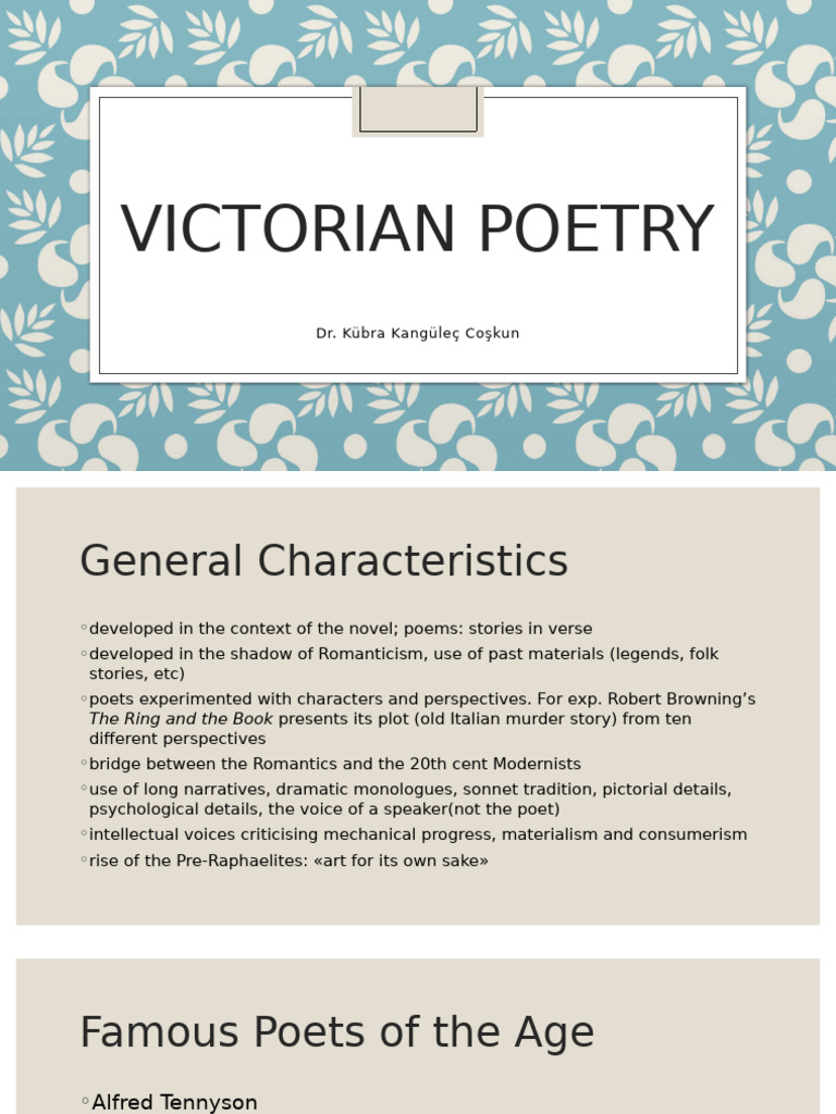 Week III Victorian Poetry | PDF | Dante Gabriel Rossetti | Pre ...