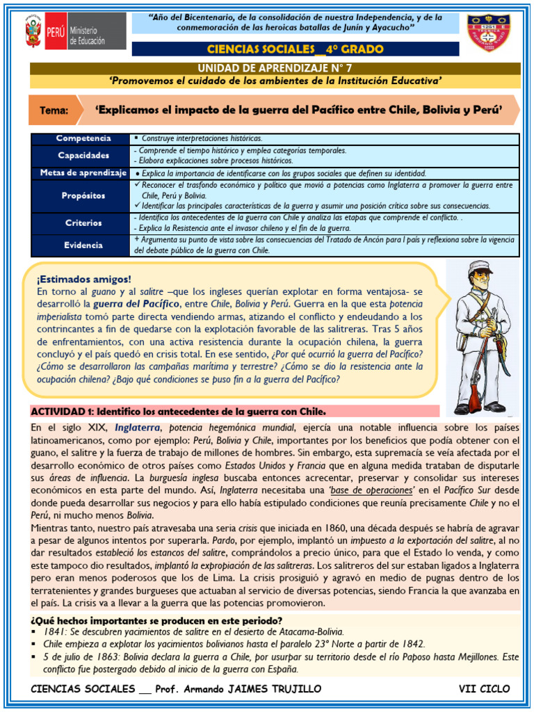 UNID 7 - T1 - 4° Sec. - CC - SS. | PDF | Bolivia | América del Sur