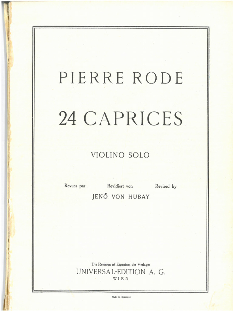 Rode 24 Caprices | PDF