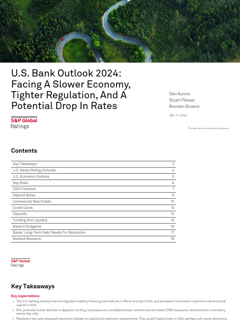 U.S. Bank Outlook 2024: Facing A Slower Economy, Tighter Regulation ...