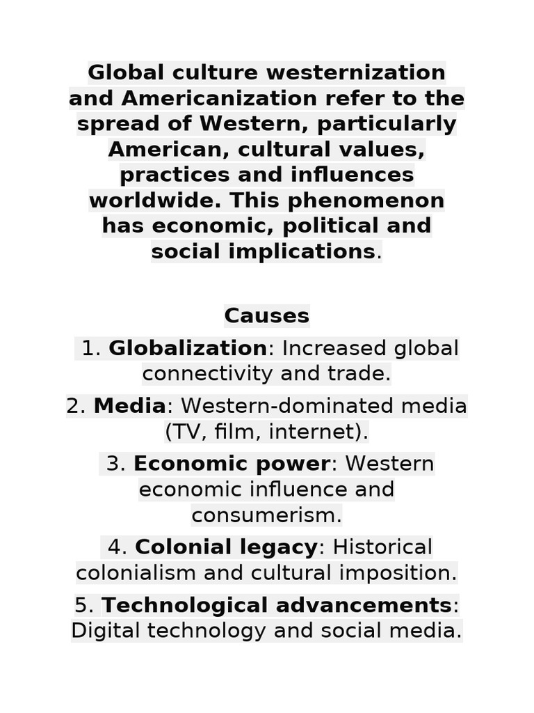 Global Westernization Impact | PDF