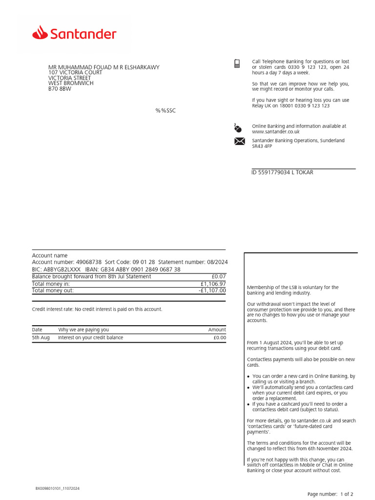 AccountStatement_09082024 2 | PDF | Overdraft | Banks
