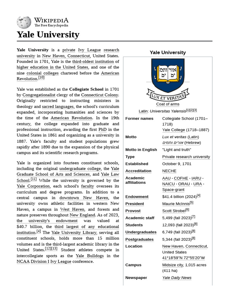 Yale_University | PDF | Yale University