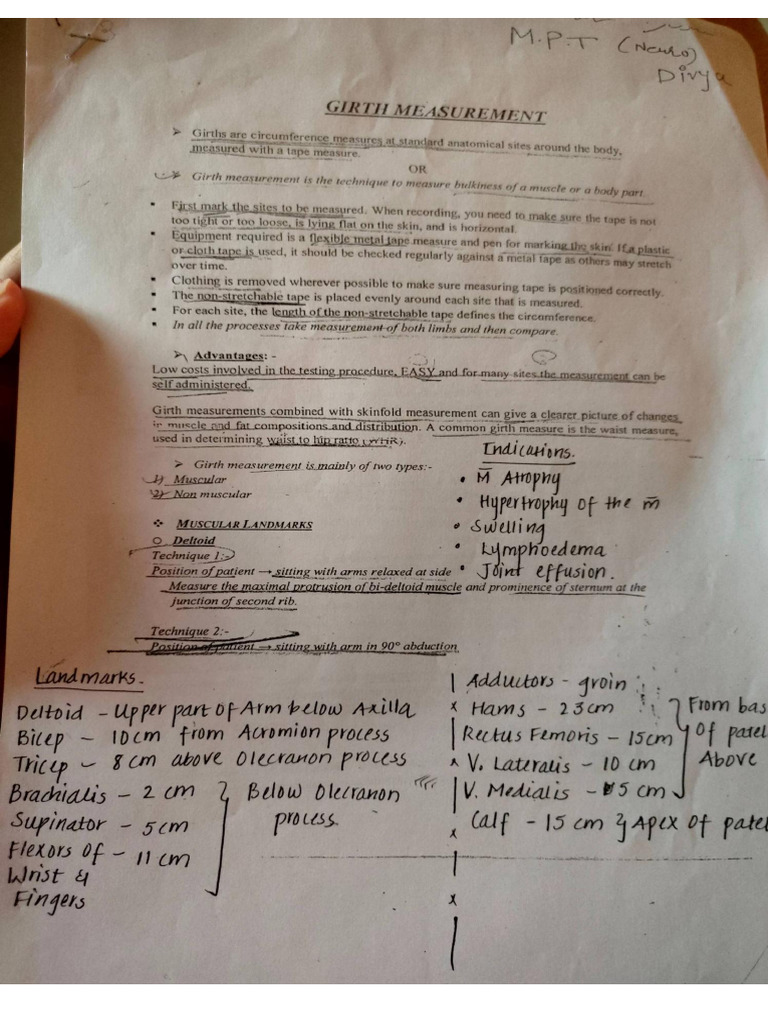 Girth Measurement | PDF