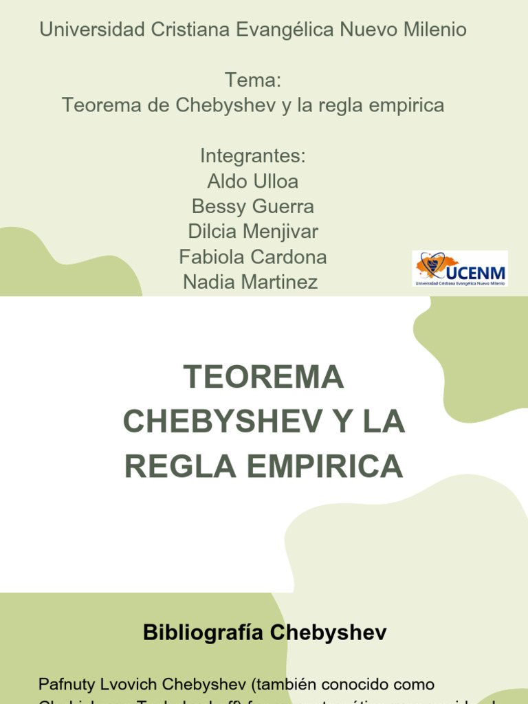 Teorema Chebyshev y La Regla Empírica. | PDF | Desviación Estándar ...