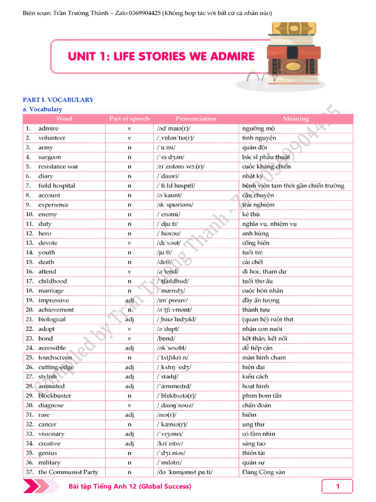 Unit 123 - Global Success (GV) | PDF