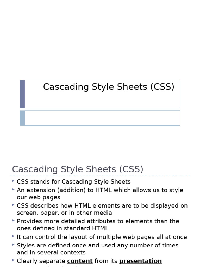 Chapter 2 Cascade Style Sheet CSS AAU Sem II 2014 | PDF | Html Element | Html