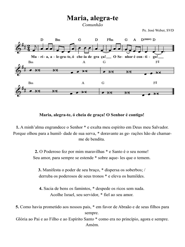 Maria, Alegra-Te - Partitura Completa | PDF