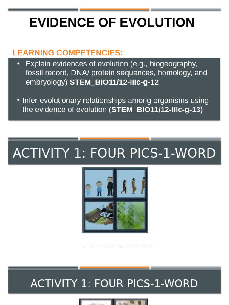 evidenc of evolution | PDF | Homology (Biology) | Evolution
