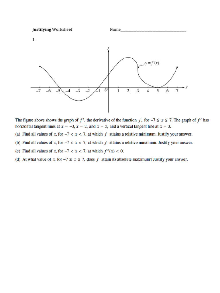 Justifying Worksheet | PDF