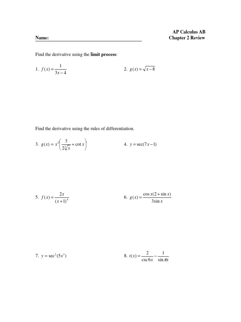 Chapter 2 Review | PDF