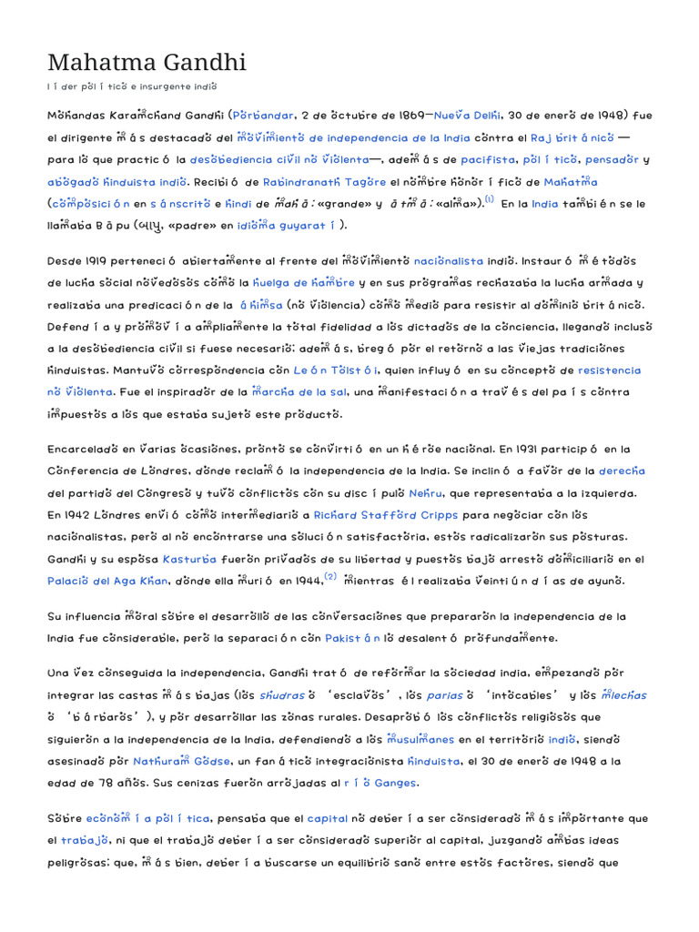 Biografía | PDF | Mahatma Gandhi
