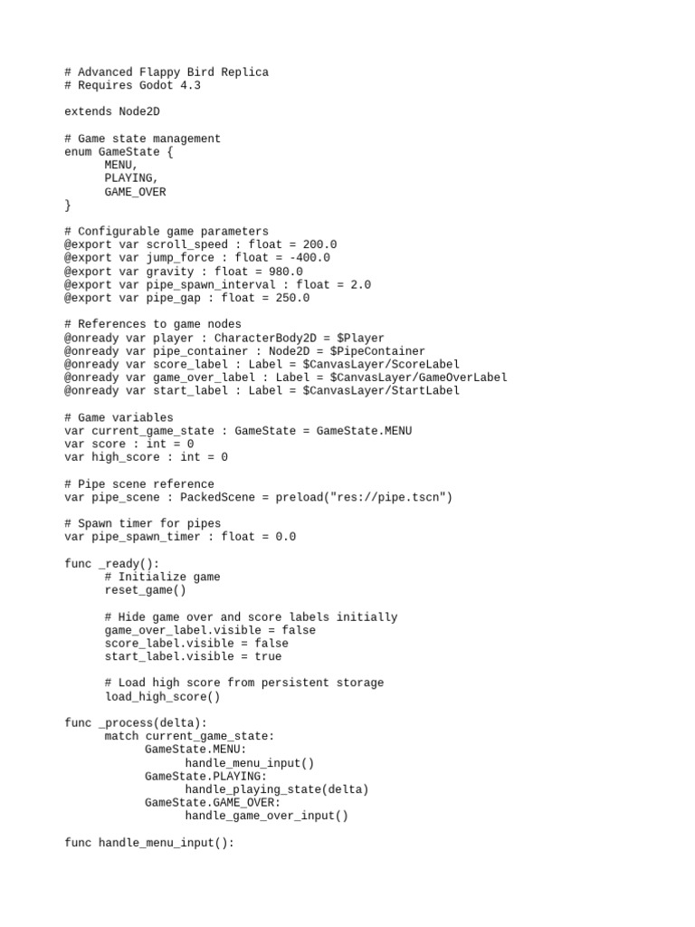 flappy_bird_game | PDF | Computer Programming | Computing flappy_bird_game | PDF | Computer Programming | Computing