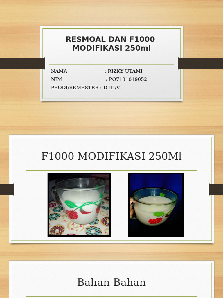 52 - Rizky Utami - Resomal Dan F100 Modifikasi 250ML | PDF