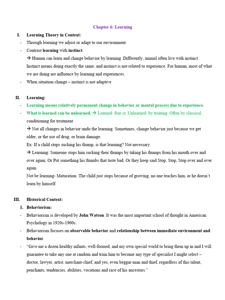 PSY202Note1 | PDF | Classical Conditioning | Reinforcement
