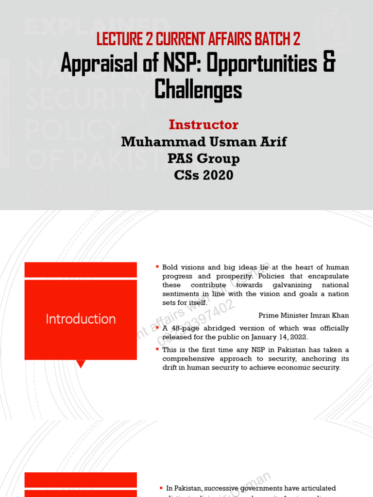 NSP Current affairs | PDF | Pakistan | Governance