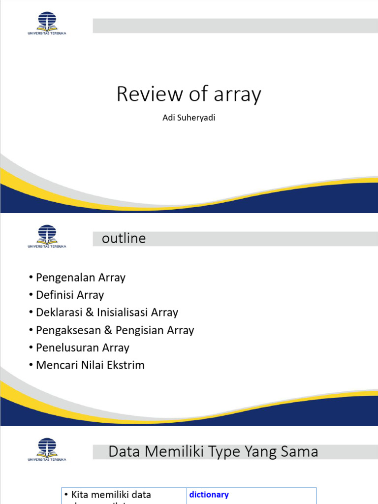 Struktur Data - Pengantar Array | PDF