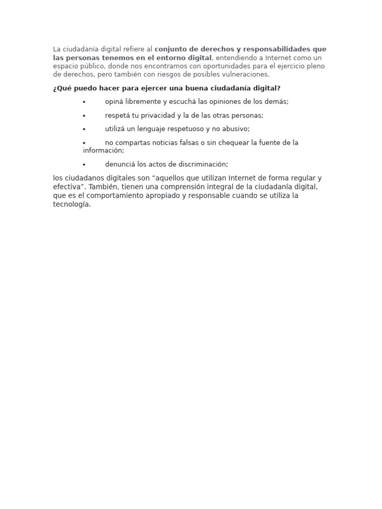¿Qué Puedo Hacer para Ejercer Una Buena Ciudadanía Digital? | PDF