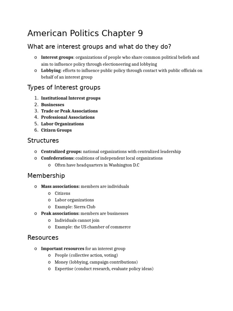 American Politics Chapter 9 | PDF | Political Action Committee | Dark Money