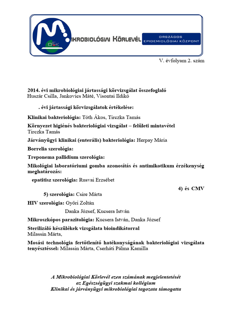Szám Mikrobiológiai Körlevél | PDF