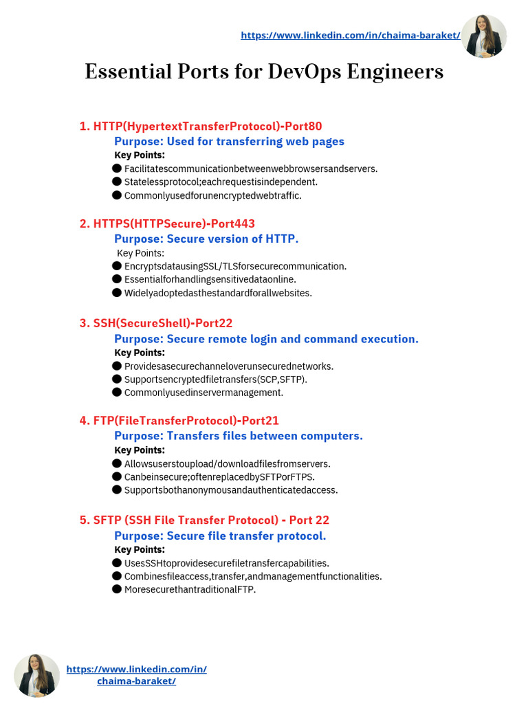 Essential Ports For DevOps Engineers | PDF | File Transfer Protocol ...