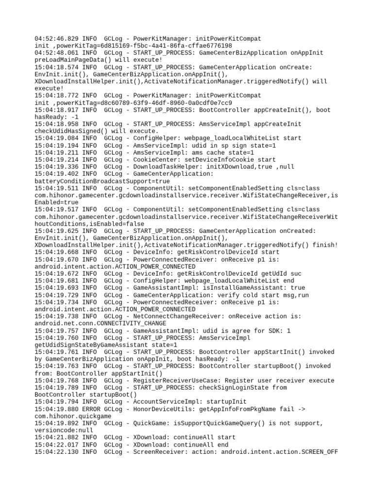 GameCenter Application Startup Logs | PDF | Network Protocols | Software Engineering