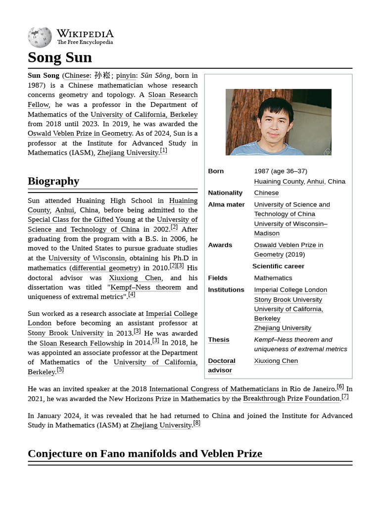 Song_Sun | PDF | Geometry | Mathematics