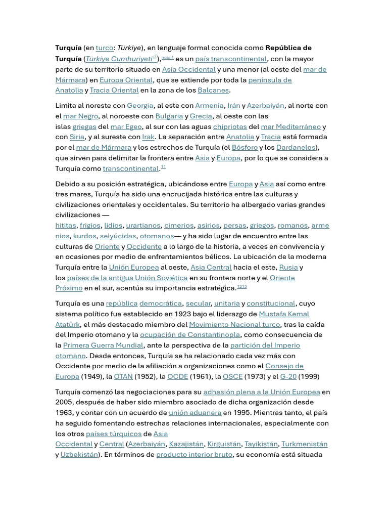 Turquía | PDF | pavo | Anatolia