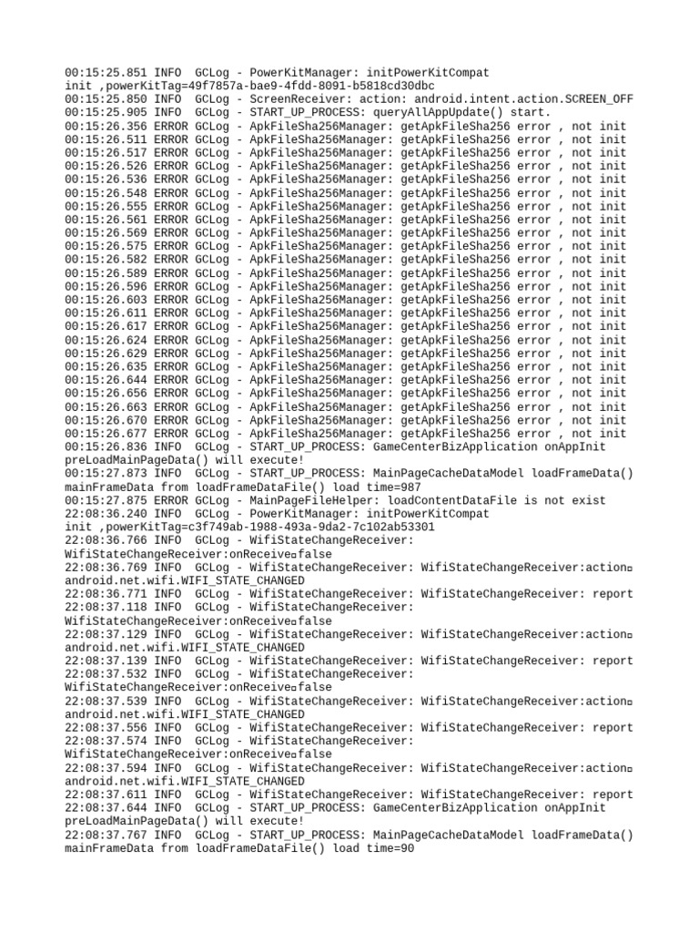 App Debug Log Analysis | PDF