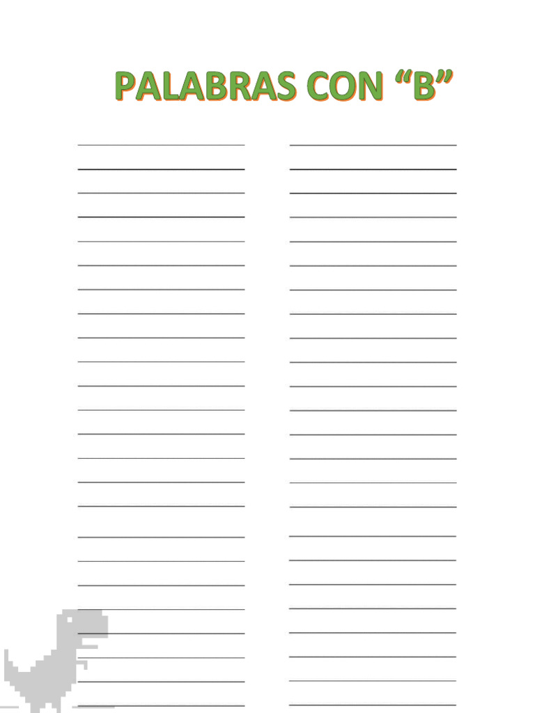Lista de Palabras Con "B" | PDF