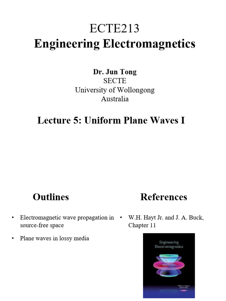 Lecture 5 Uniform Plane Waves I | PDF | Waves | Wavelength