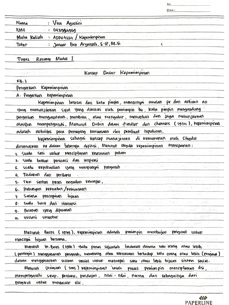 Tugas Resume Modul 1 (Kepemimpinan) VIRA | PDF