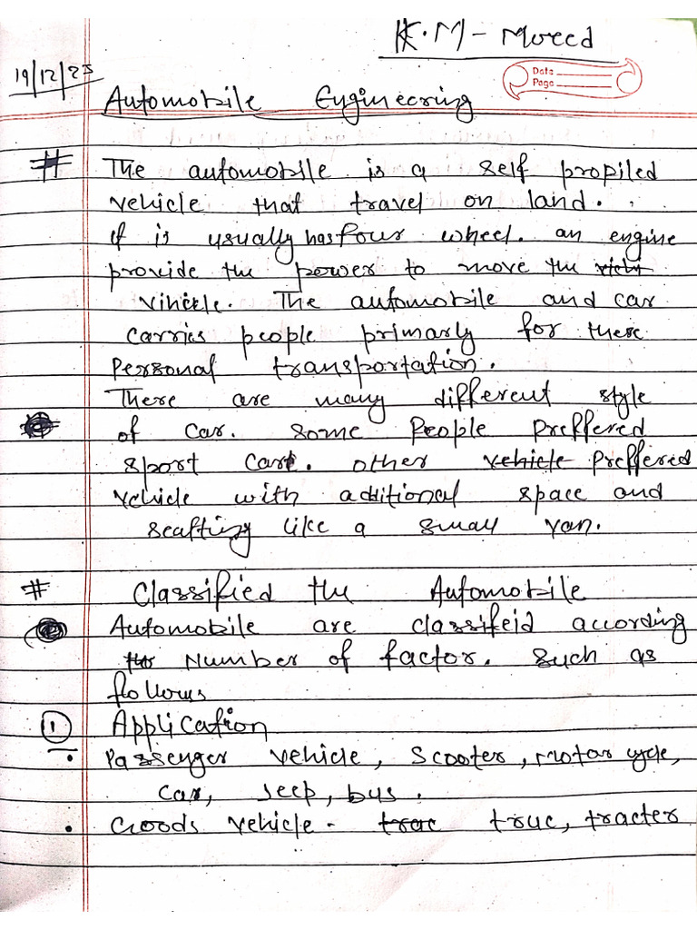 Automobile Engineering Notes | PDF