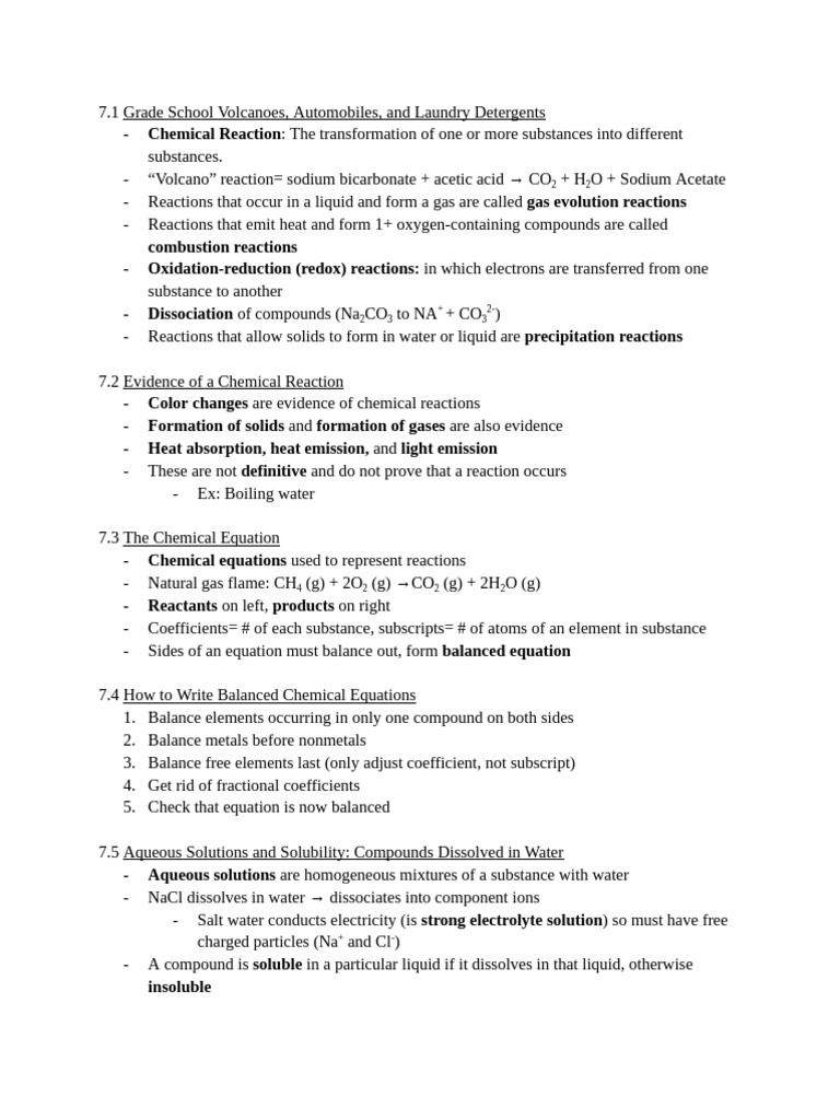 Chem CH 7 Notes For Halliday | PDF
