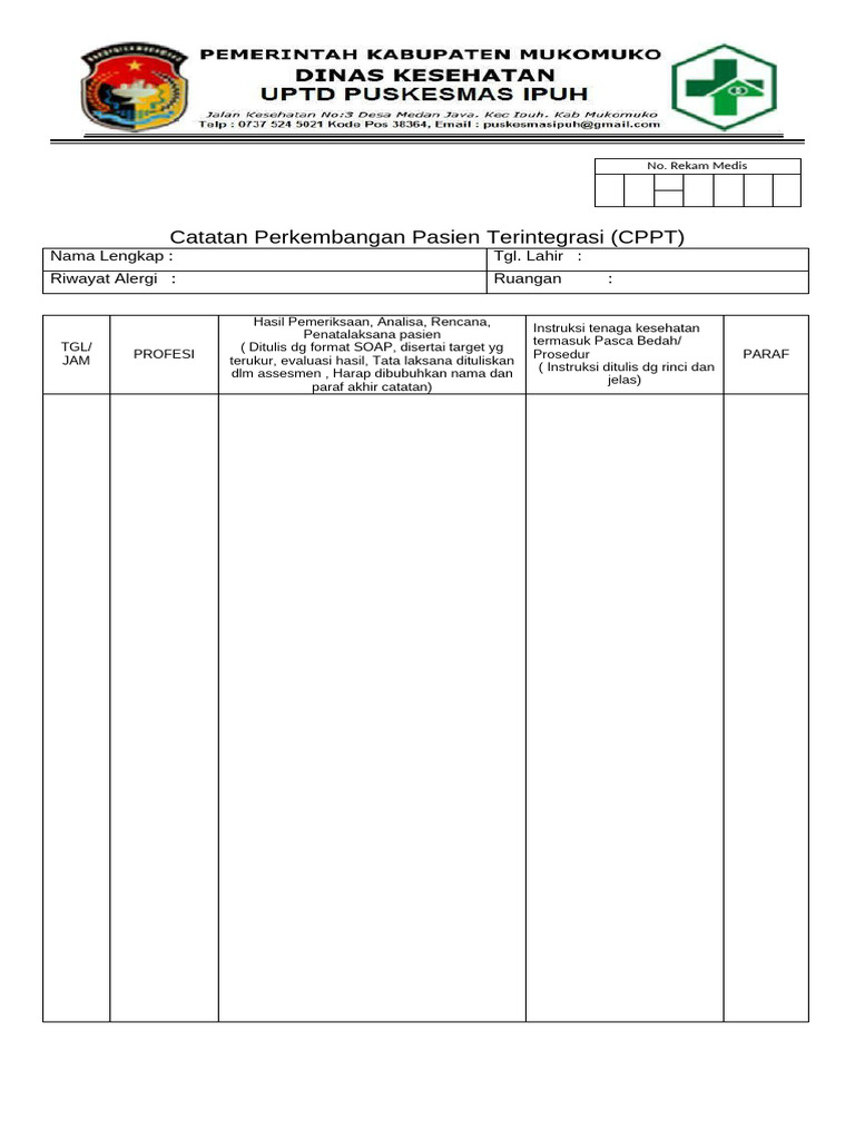 3.2.1.c Bukti dilakukan asuhan pasien sesuai rencana, PPK, dan SOP. (S-O-A-P) | PDF