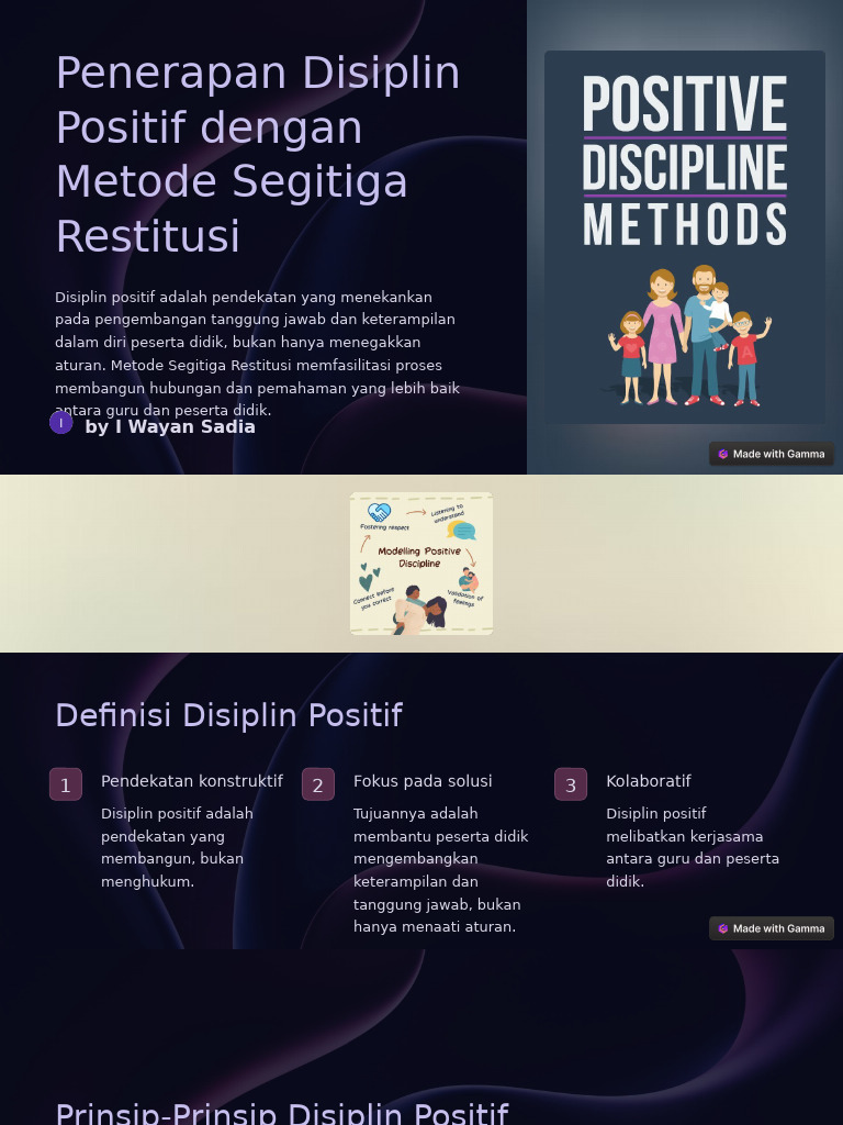 Penerapan Disiplin Positif Dengan Metode Segitiga Restitusi | PDF