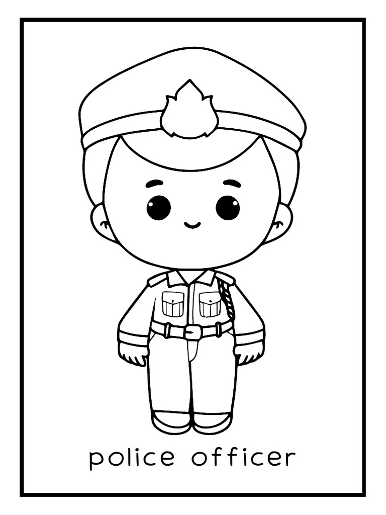 Preschool Career Coloring Worksheet in Simple Greyscale Illustrative ...