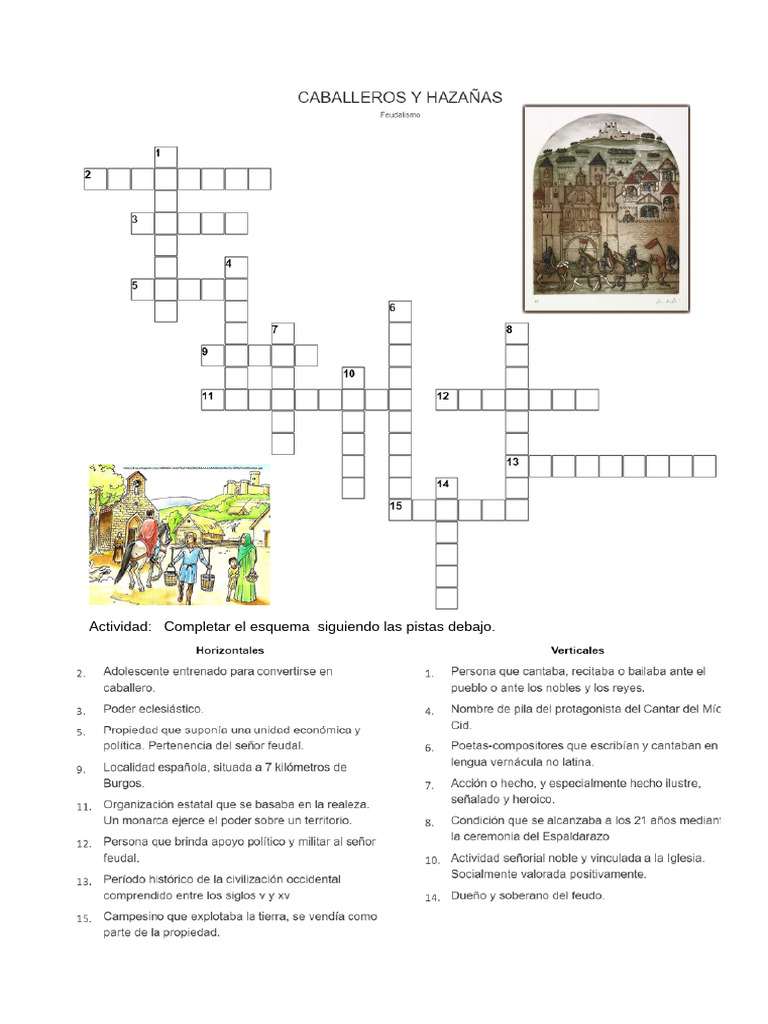 Crucigrama Caballeros Medievales | PDF