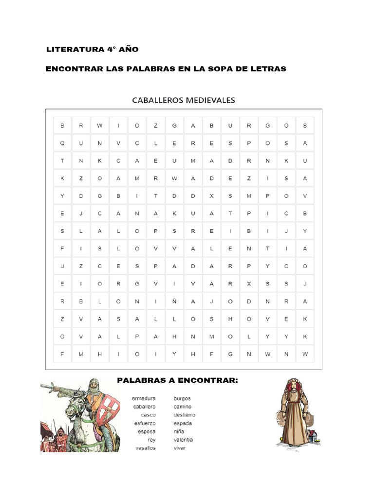 Sopa de Letras Edad Media | PDF