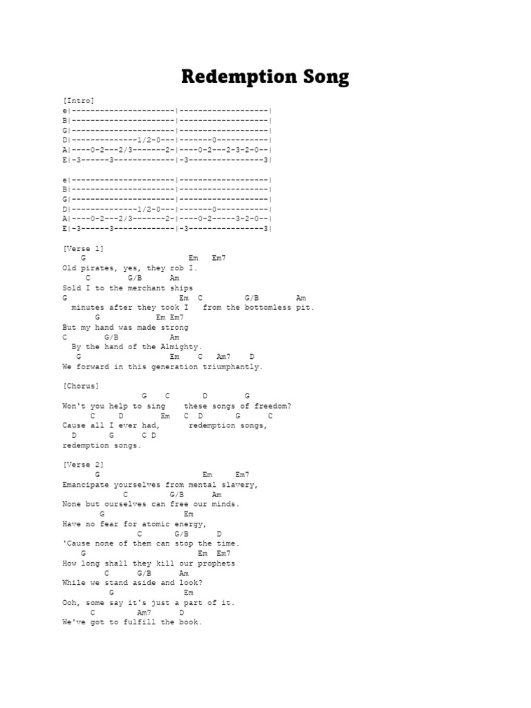 Redemption - Wish Complete Chords | PDF