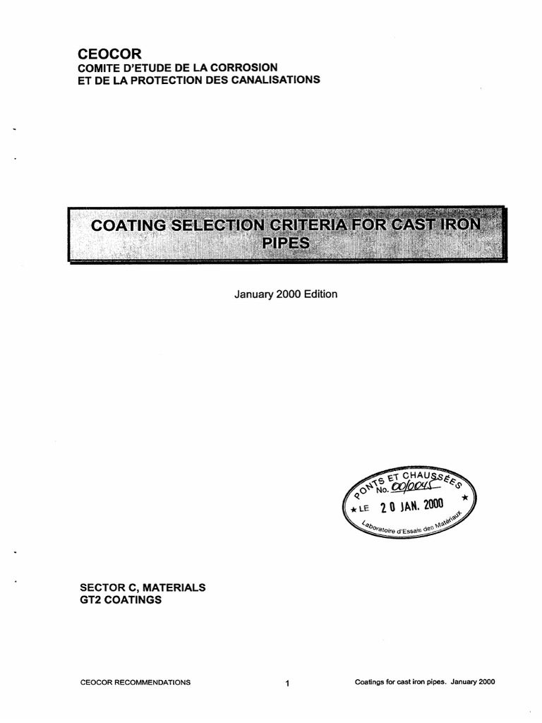 Coating Selection Criteria For Cast Iron Pipes | PDF