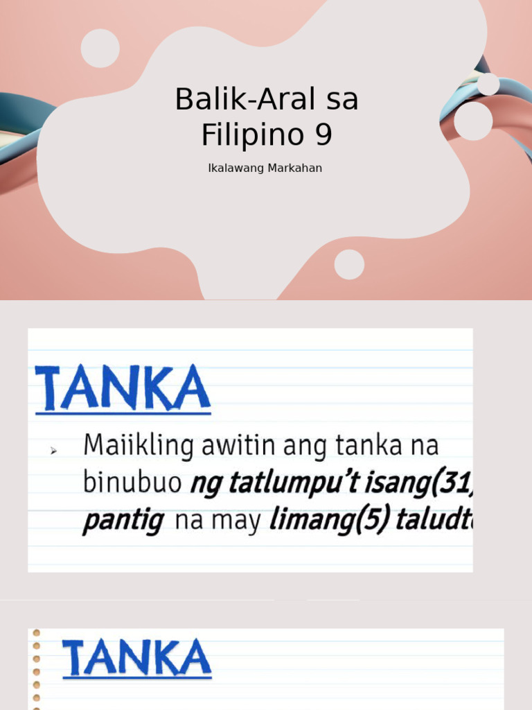 Ikalawang Markahan Balik-Aral Filipino 9 | PDF